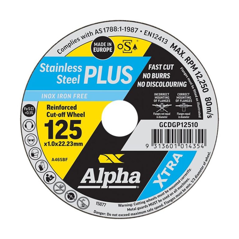 Alpha Stainless Steel Plus | 125 x 1.0mm Cutting Disc – 10 Pack - Alpha ...