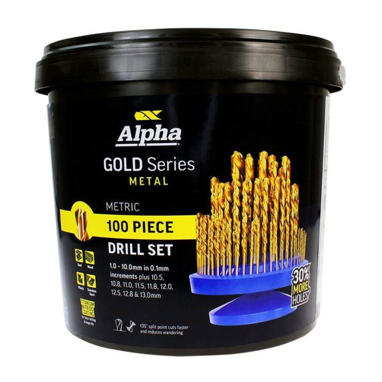 100 Piece | Alpha Gold Series Metric Drill Set - Alpha Tools