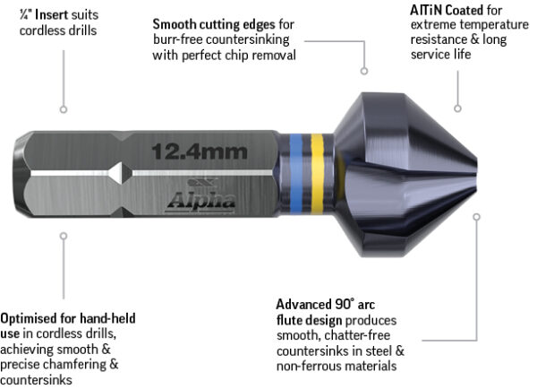 Multi-Use 90° Countersink - Alpha Tools